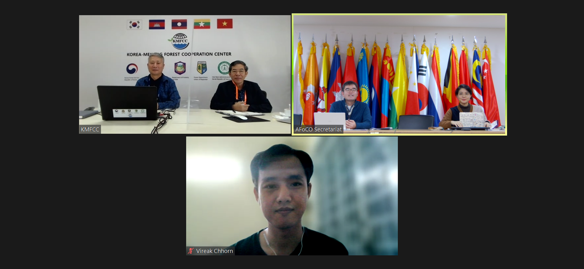 First online monthly meeting between the AFoCO Secretariat and Korea ...