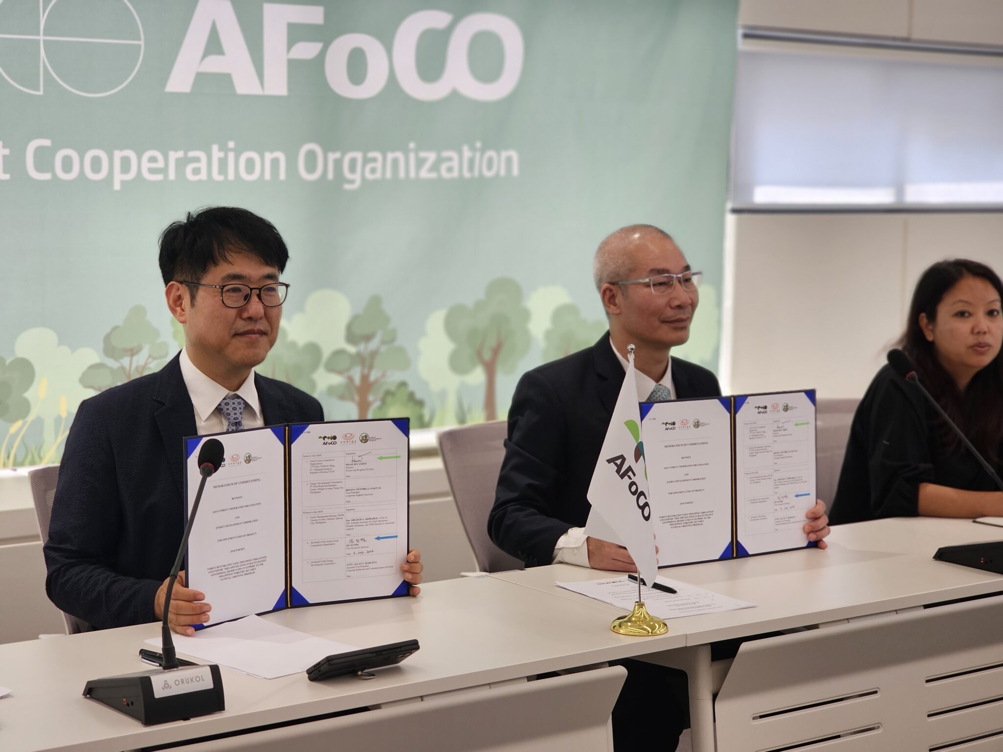 AFoCO inks MoU with Energy Development Corporation of the Philippines for project implementation ...
