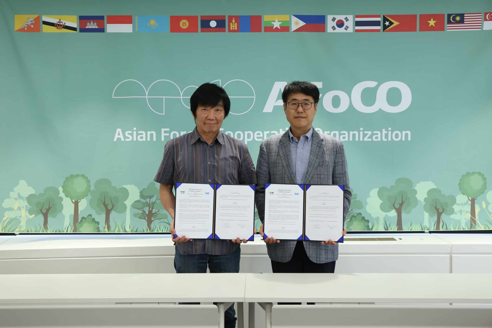 AFoCO and Sustainable World Network signs MOU for Sustainable Forest Management in Asia | AFoCO