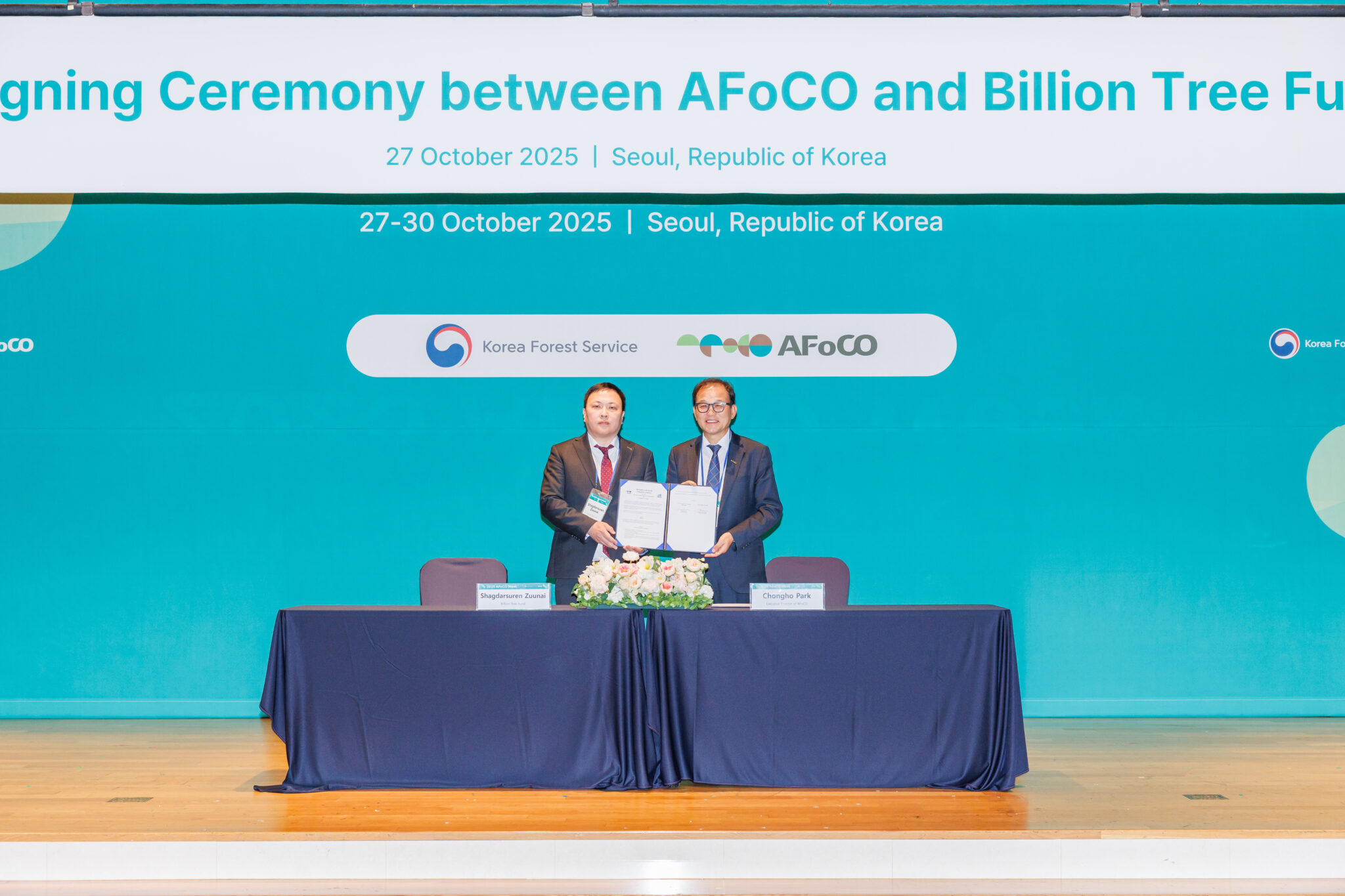 AFoCO and Billion Tree Fund Signed MOU to Advance Green Finance and ...